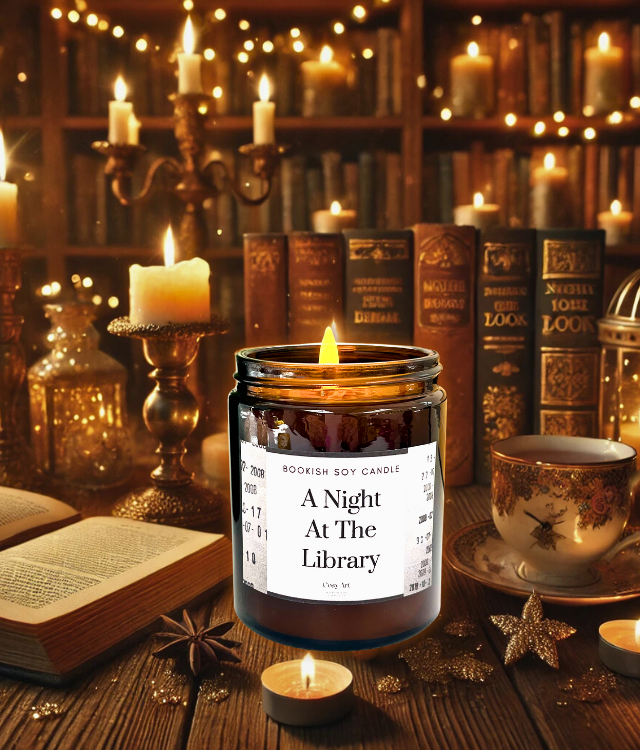 A Night At The Library – Cozy Book Lover's Candle — Cosy Art